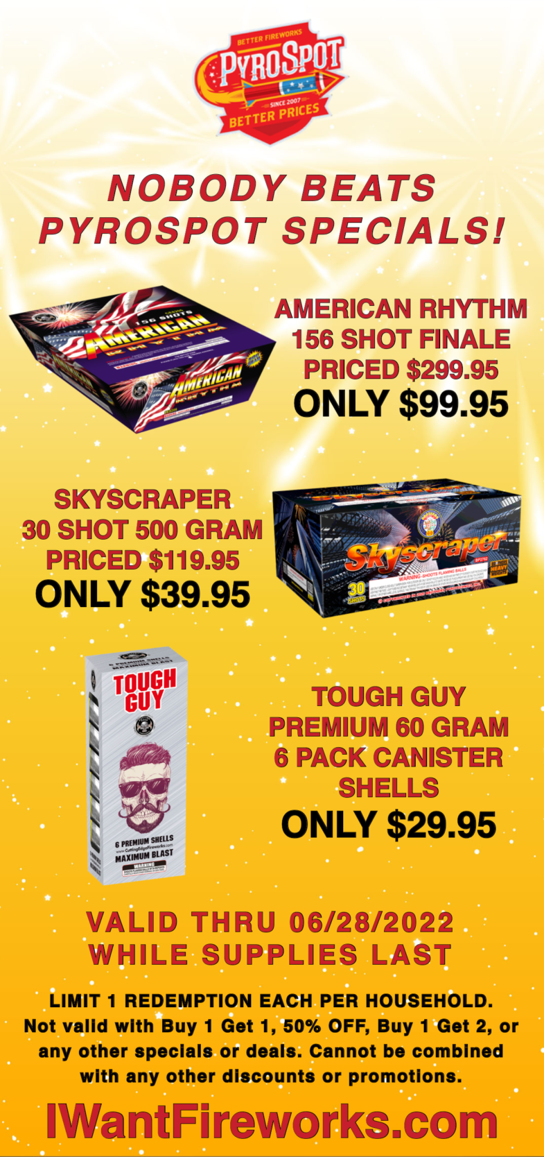 Specials ⋆ Discounts and Specials ⋆ PyroSpot Fireworks